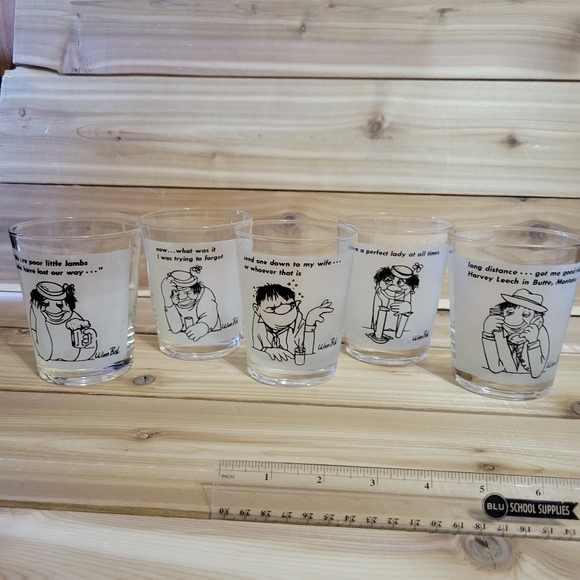 William Box | Kitchen | Vintage William Box Humorous Glassesset Of Five ...